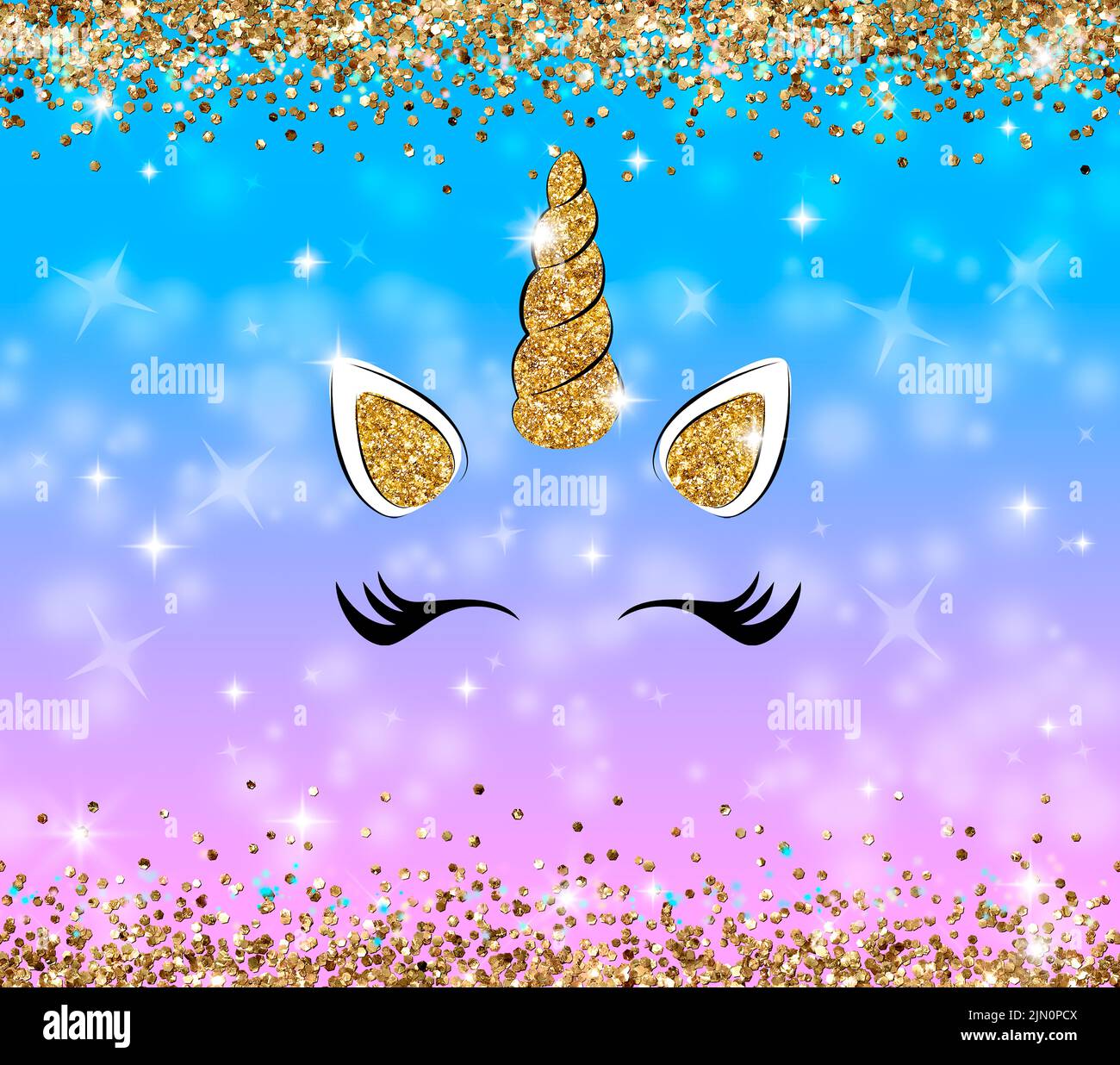 Unicorn rainbow sparkle background. Stock illustration Stock Photo - Alamy