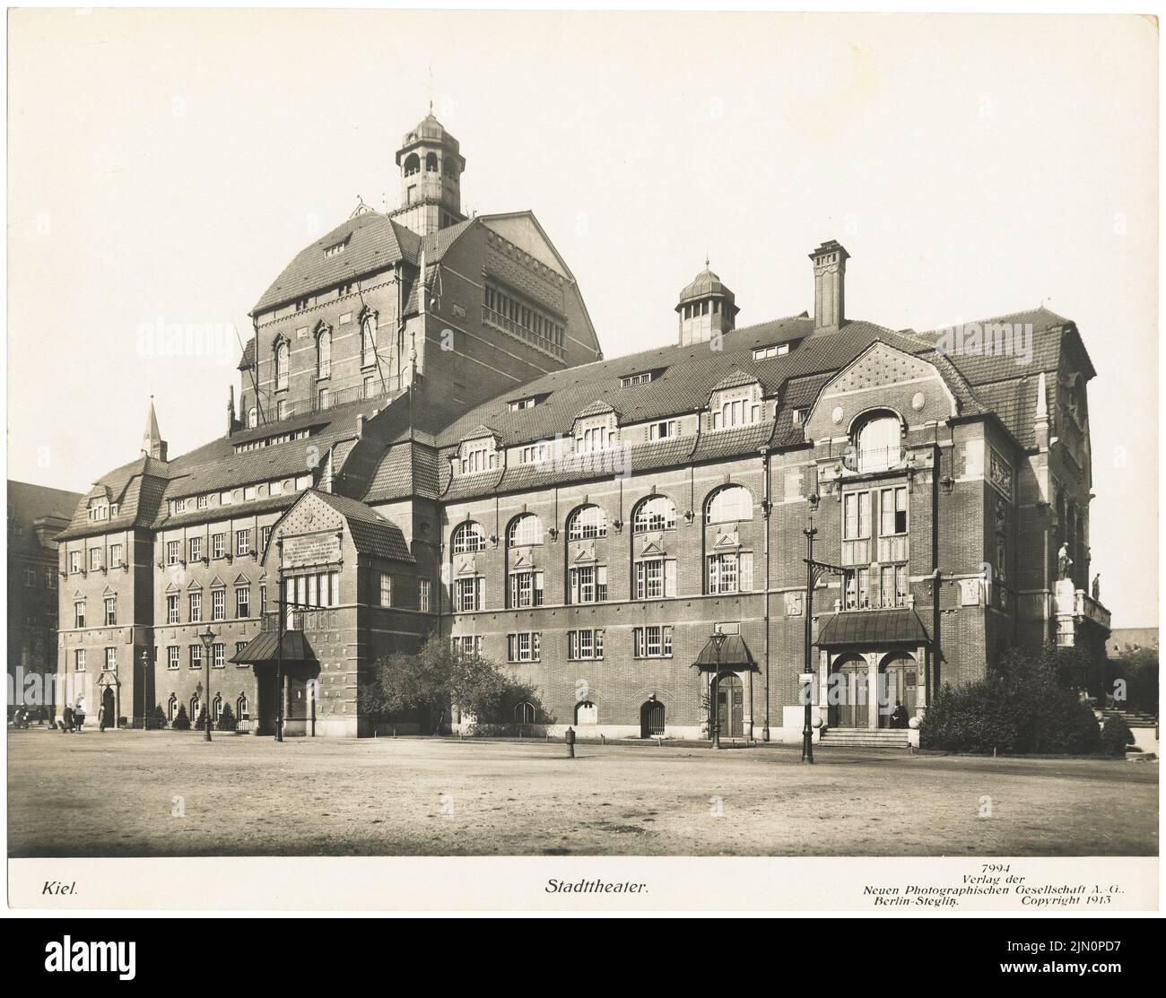 Seeling Heinrich (1852-1932), city theater in Kiel (without dat ...