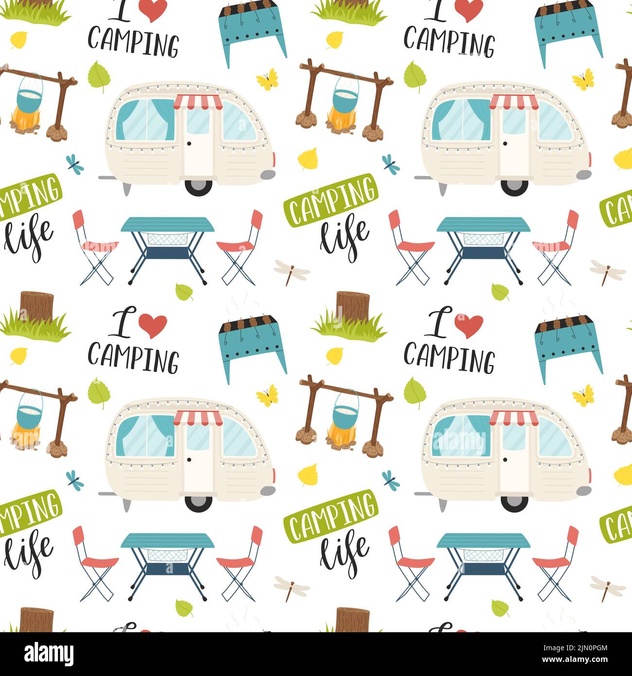 Small camper van Stock Vector Images - Alamy