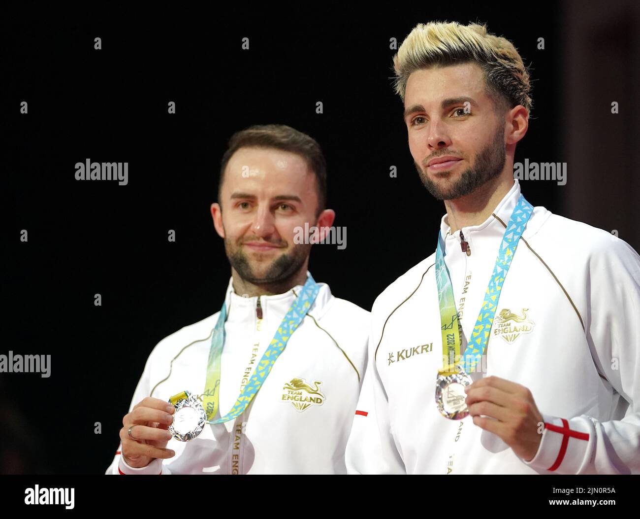 England's Ben Lane and Sean Vendy after winning silver in the Men's ...
