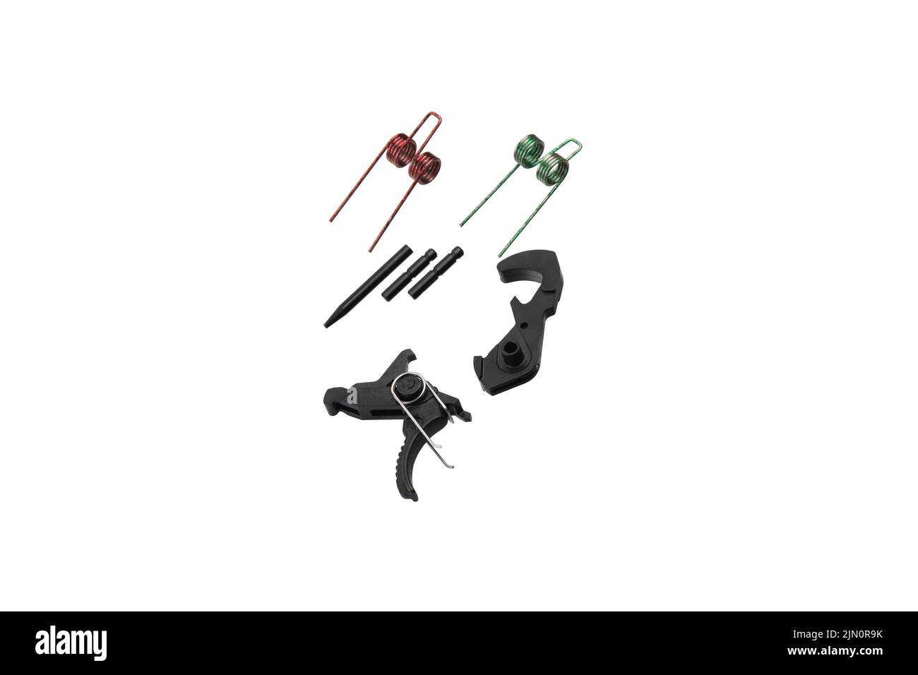 Shock trigger for gun isolate on white background. Gun trigger. Repair ...