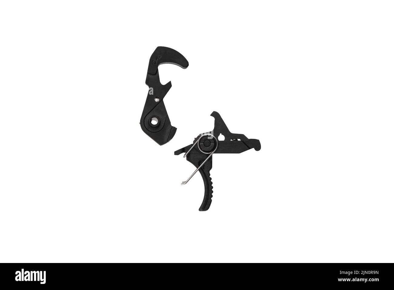 Shock trigger for gun isolate on white background. Gun trigger. Repair ...
