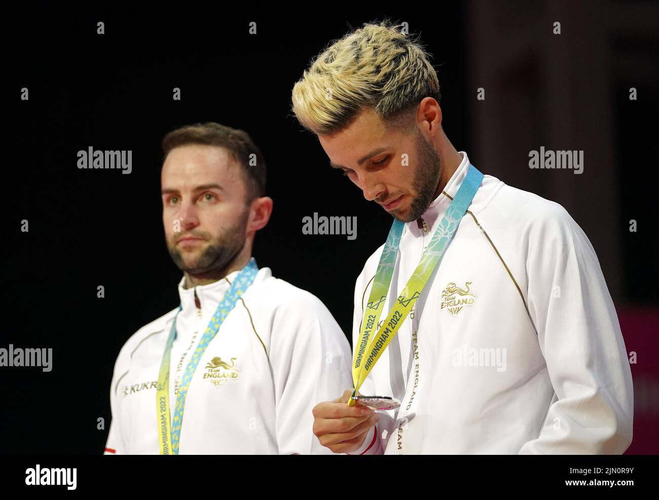 England's Ben Lane and Sean Vendy after winning silver in the Men's ...