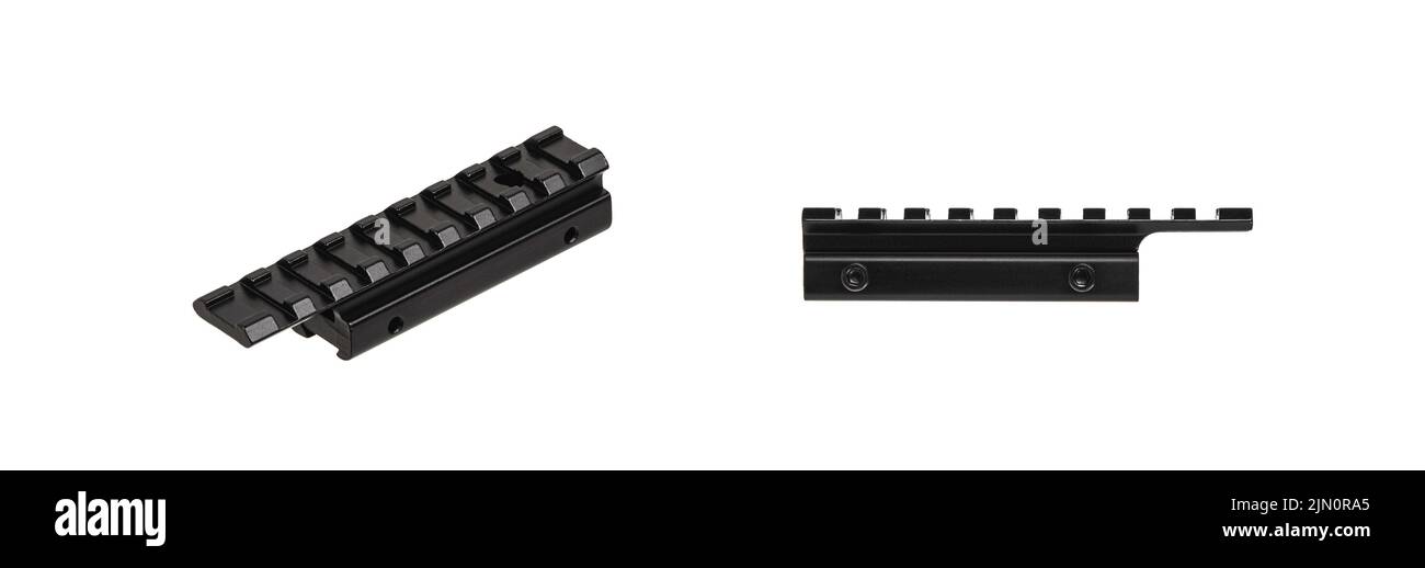 Quick disconnect mount made for holding a scope on a rifle isolated on ...