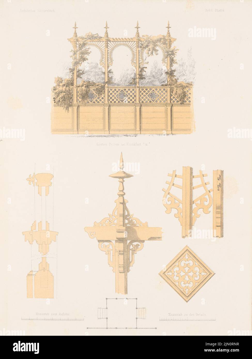 N.N., Garden of Perron, Frankfurt/Main. (From: Architectural sketchbook ...