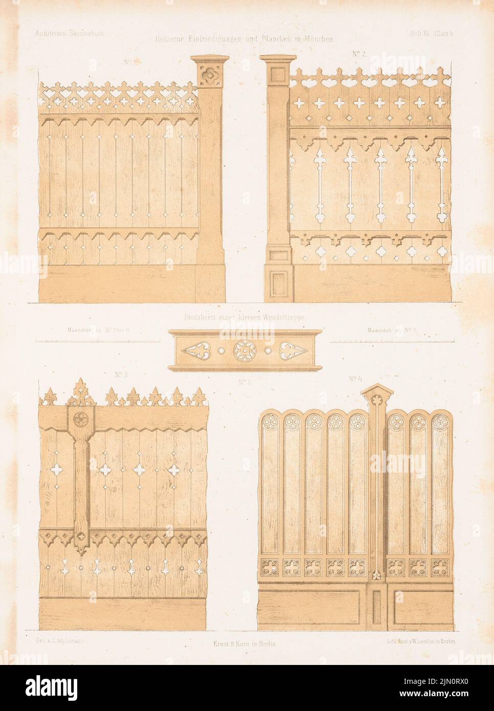 Stuhlmann E., wooden fencing and planks, Munich. (From: Architectural ...