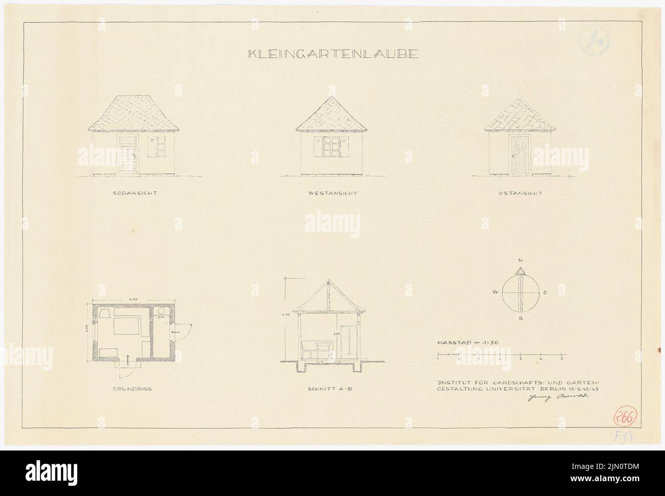 Allotment gardens floor plan elevations section 1 hi-res stock ...