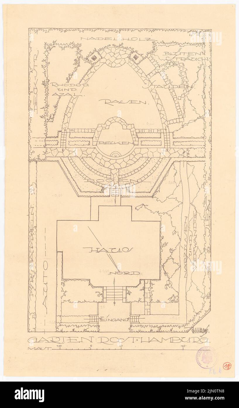 Maasz Harry (1880-1946), Garten Rost, Hamburg (1929): floor plan. Light ...