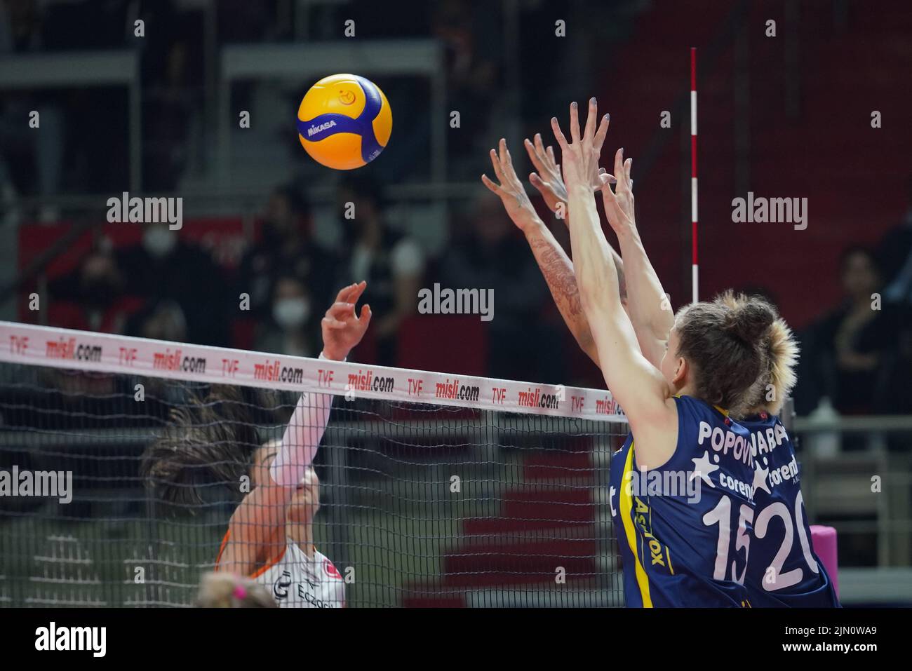 ISTANBUL, TURKEY - APRIL 22, 2022: Mina Popovic and Melissa Vargas in ...