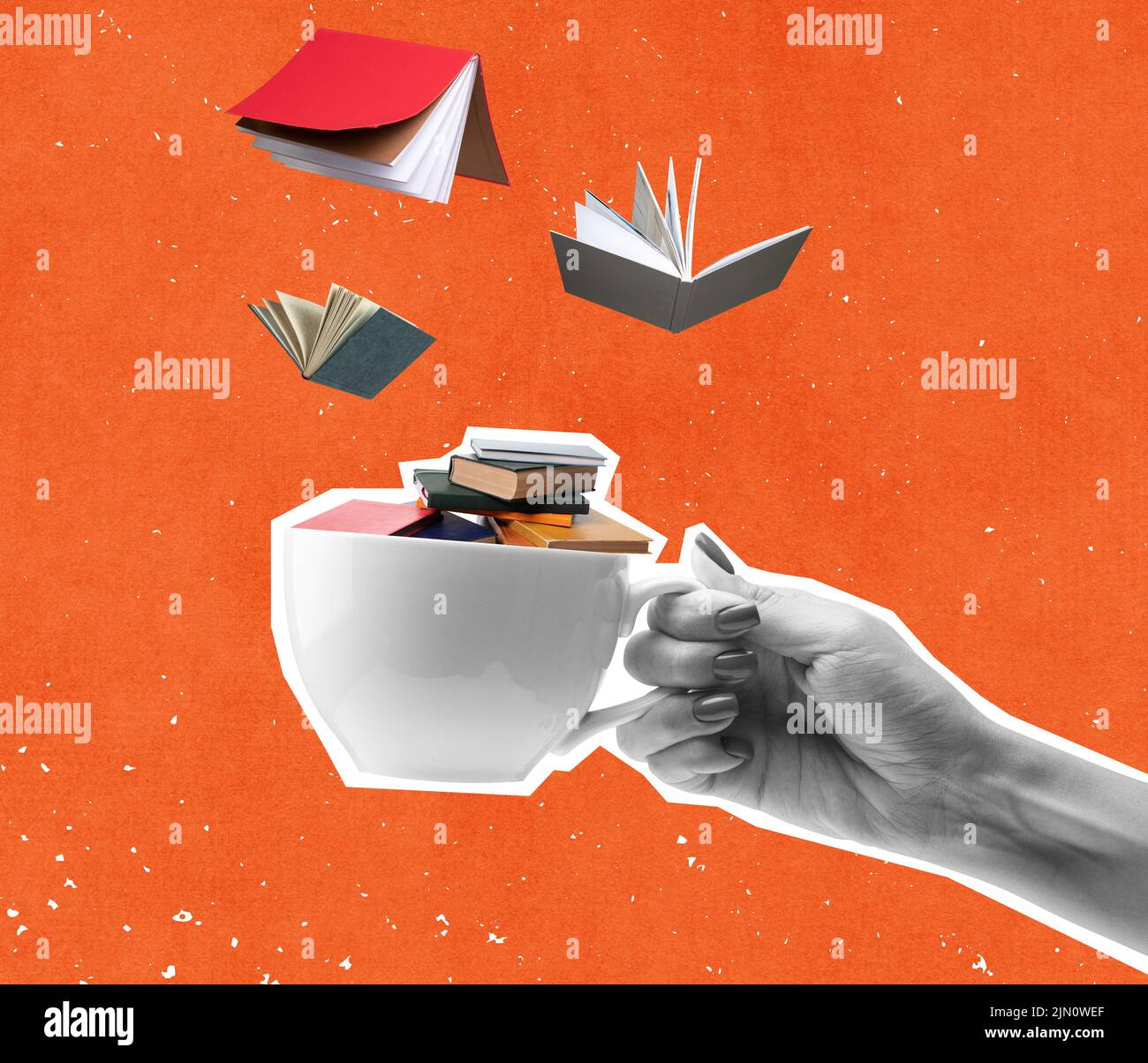 Studying, self-development. Hands aesthetic on bright background ...