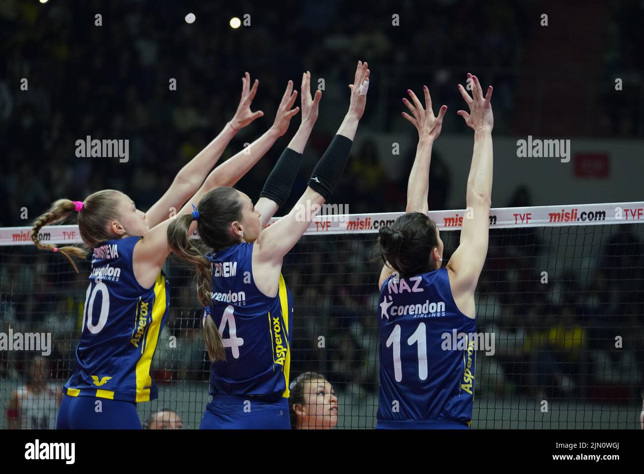 ISTANBUL, TURKEY - APRIL 22, 2022: Eda Erdem Dundar and Naz Aydemir ...