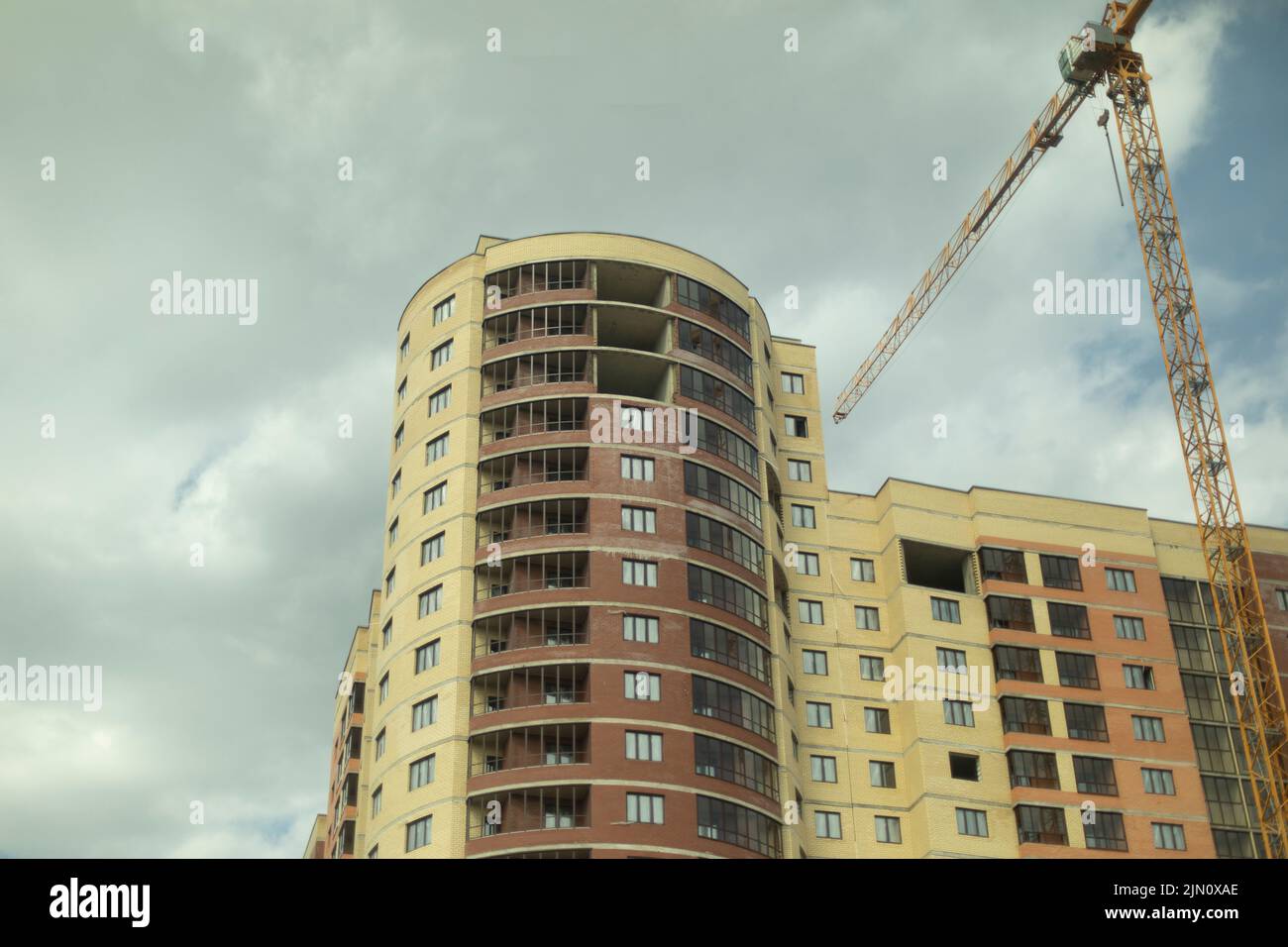 Building with windows. Urban development. Lots of apartment building ...