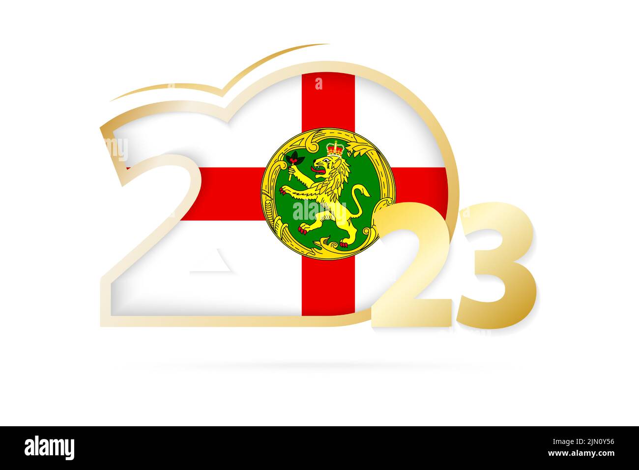 Year 2023 with Alderney Flag pattern. Vector Illustration Stock Vector ...
