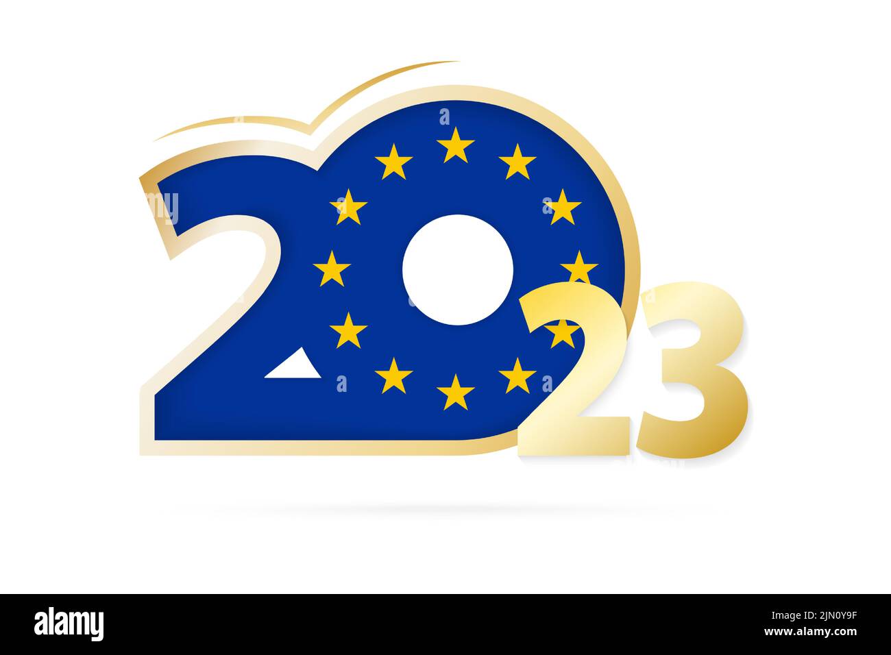 Year 2023 with European Union Flag pattern. Vector Illustration Stock ...