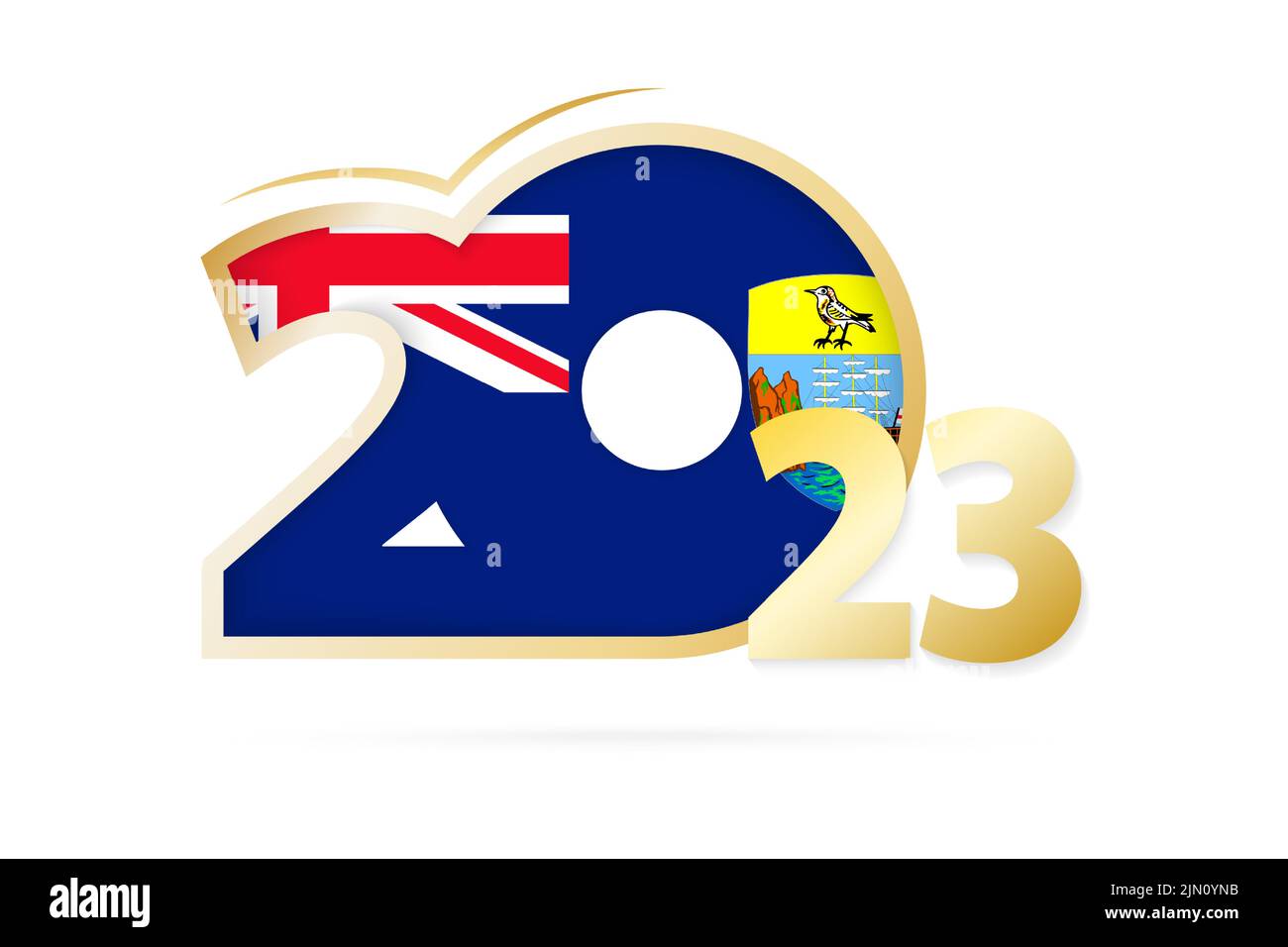 Year 2023 with Saint Helena Flag pattern. Vector Illustration Stock ...