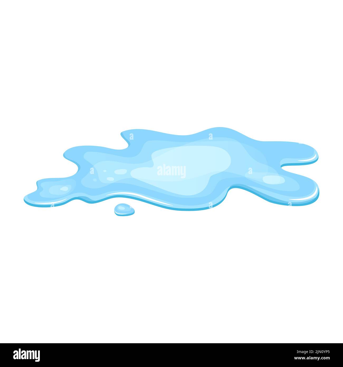 Water puddle, liquid cartoon style. Drop isolated on white background ...