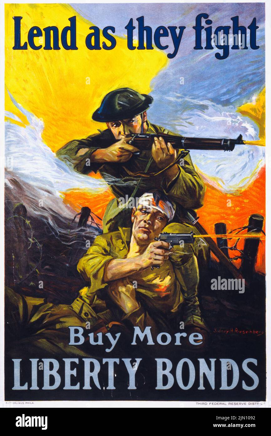 Lend as they fight – Buy more Liberty Bonds (1918) American World War I ...