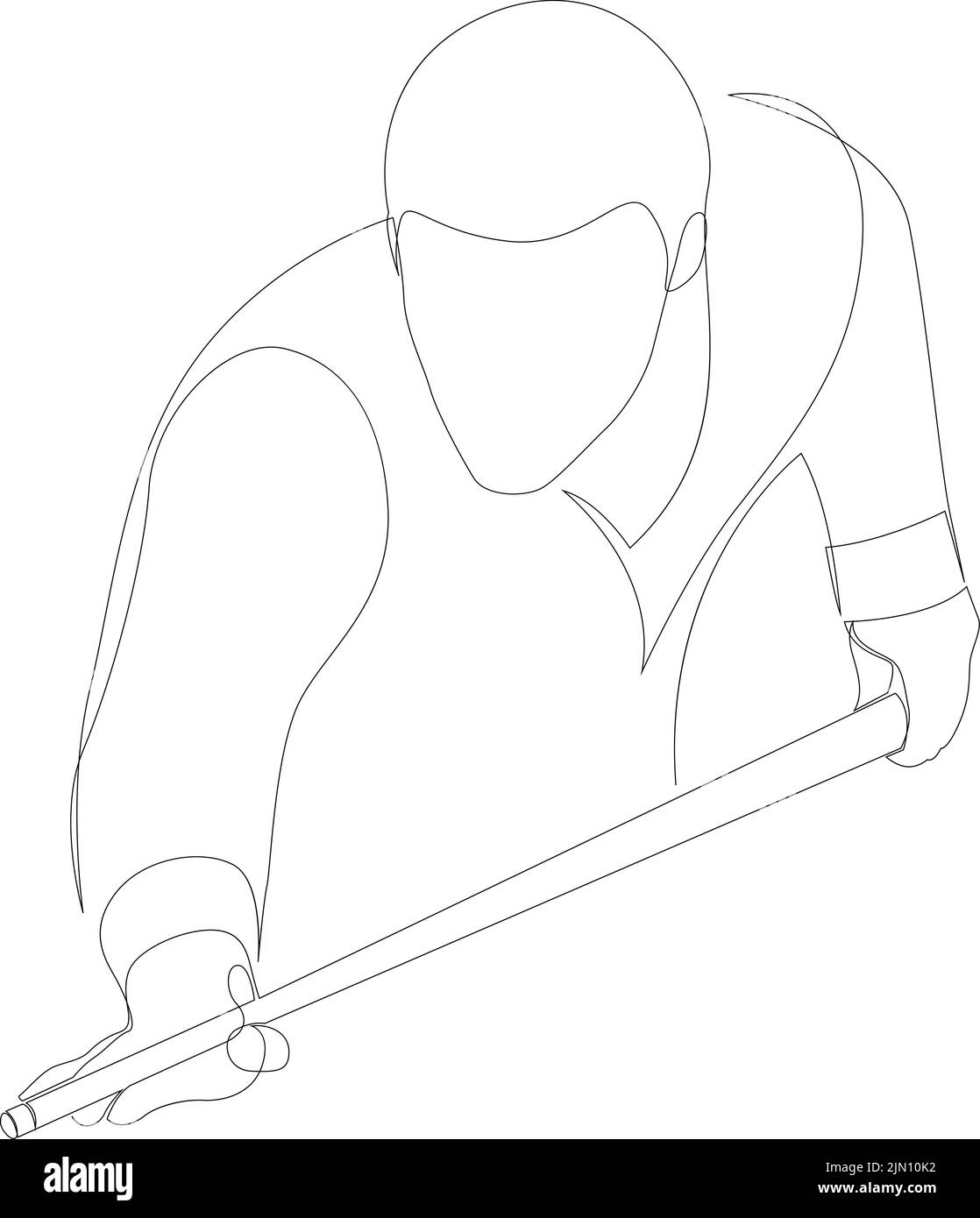 Continuous line drawing of man playing pool billiard. Indoor sport game ...