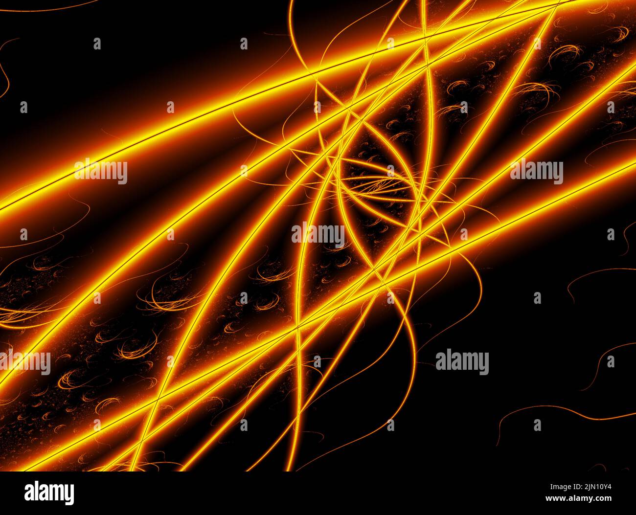 abstract pattern of bright orange lines on a black background ...