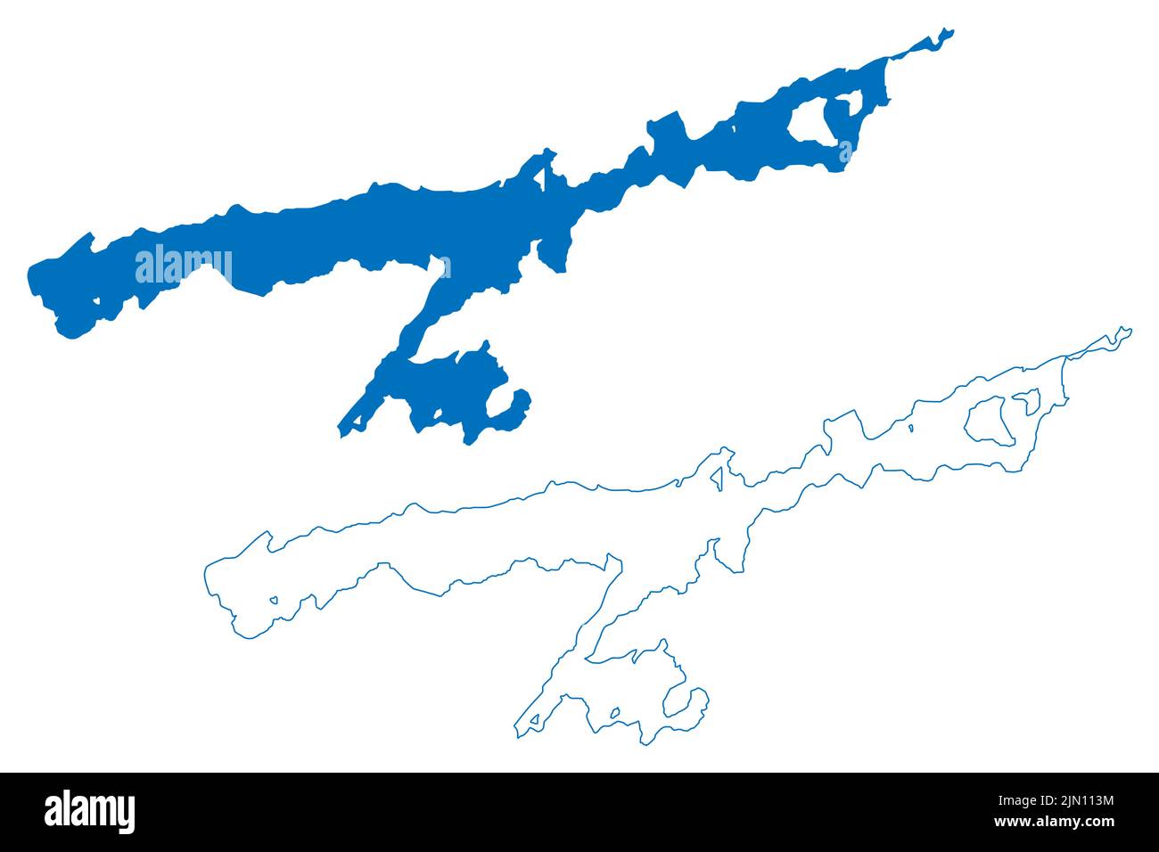 Lake Salvatnet (Kingdom of Norway) map vector illustration, scribble ...