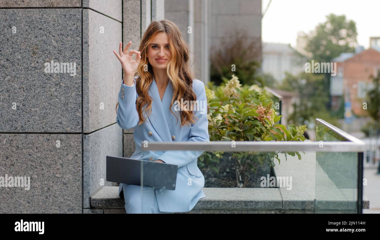 Beautiful successful caucasian millennial business woman student boss ...