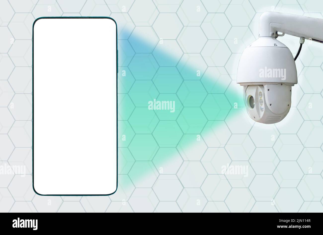 Supervision app and monitoring. Smartphone with mock up and video ...