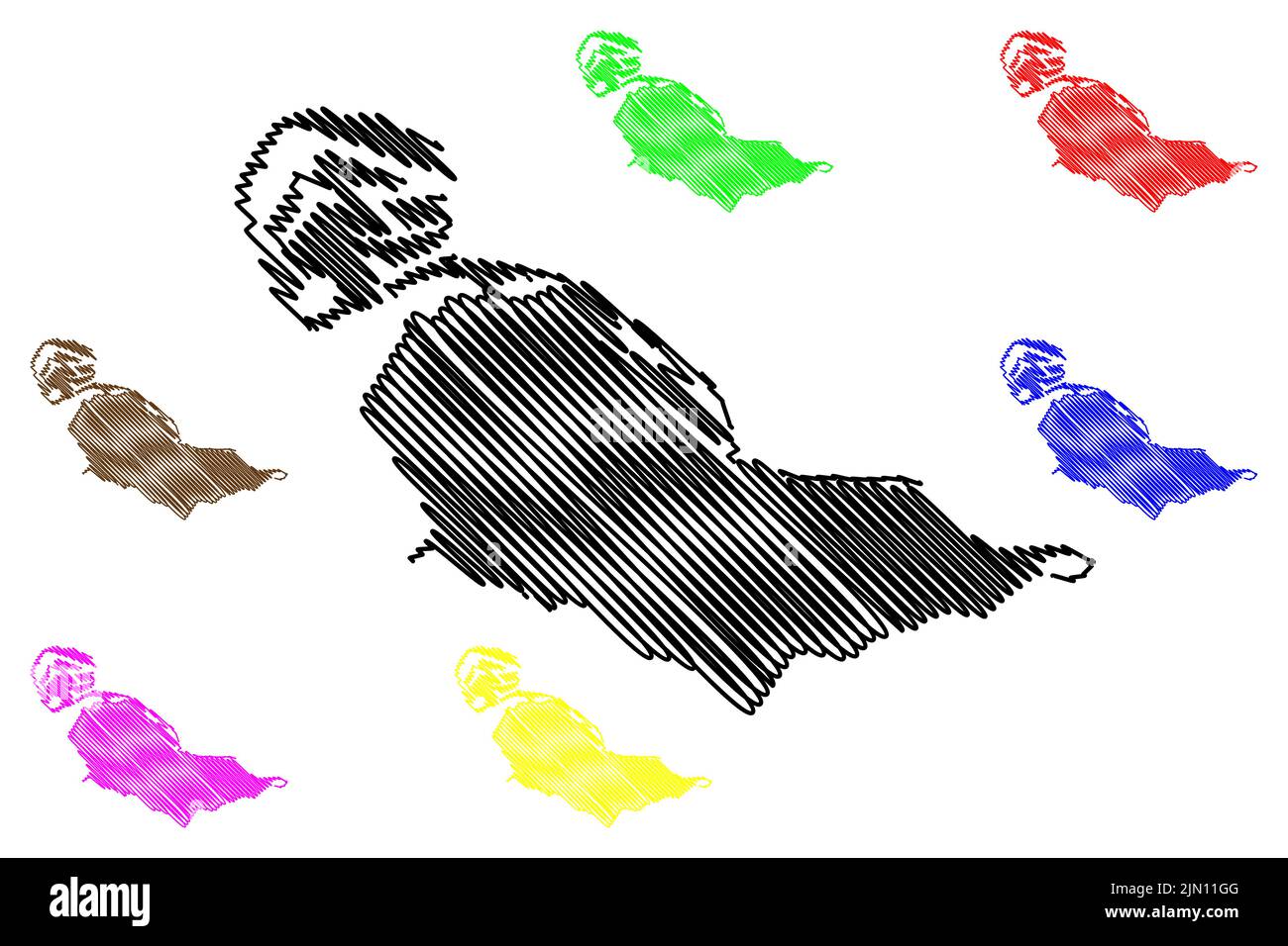 Voorne-Putten island (Kingdom of Netherlands, Holland) map vector ...