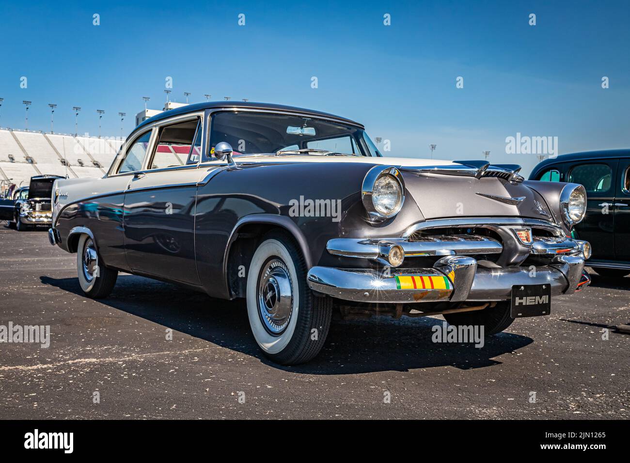 Lebanon, TN - May 13, 2022: Low perspective front corner view of a 1956 ...