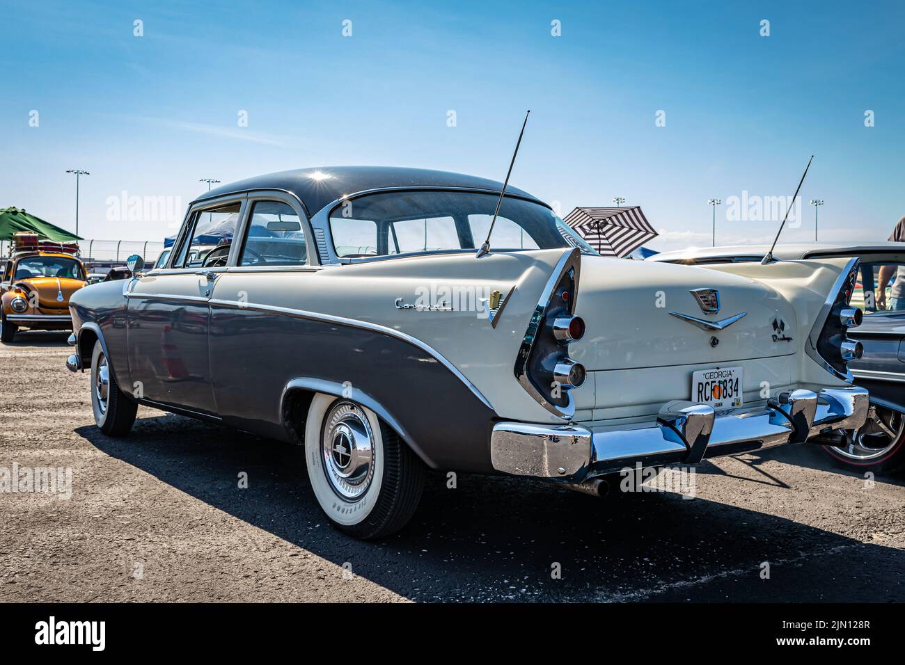 Lebanon, TN - May 13, 2022: Low perspective rear corner view of a 1956 ...