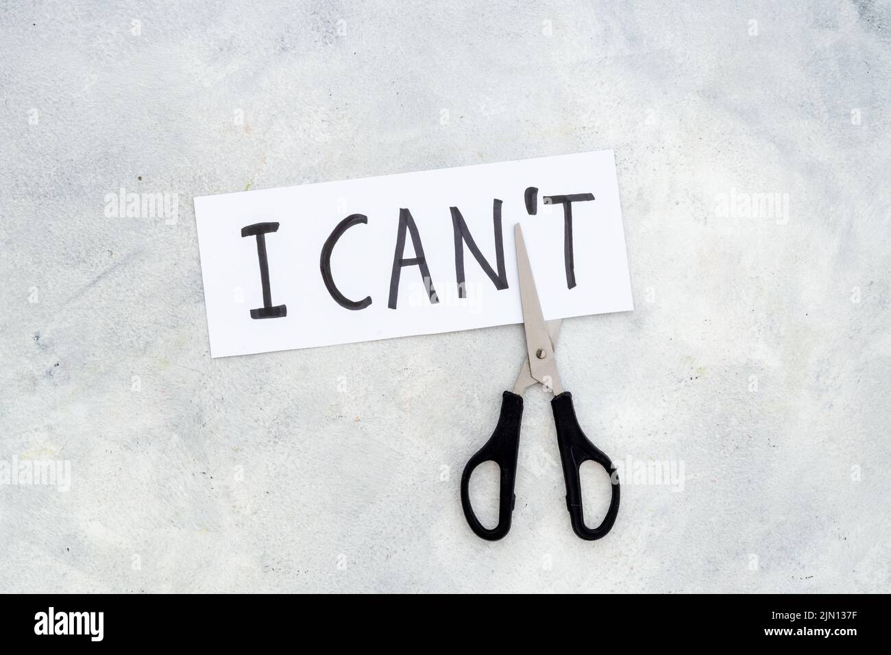 Challenge concept. Words I cannot become I can Stock Photo - Alamy
