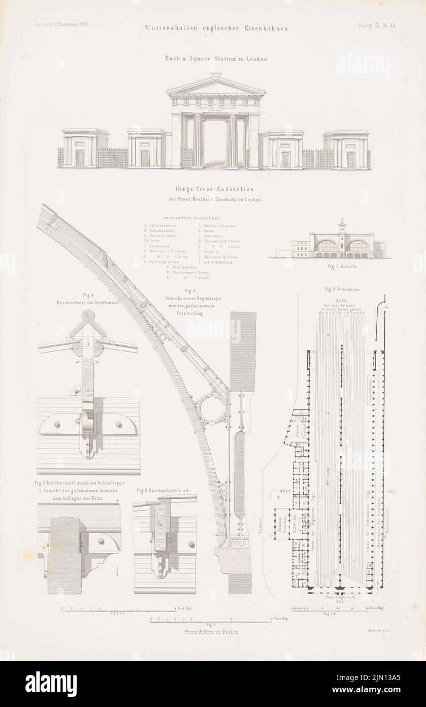 N.N., Euston-Square station, London. Kings Cross station, London. (From ...
