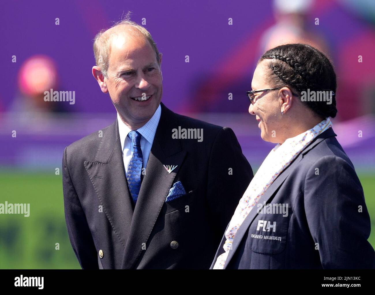 The Earl of Wessex, Prince Edward (left) speaks with International ...