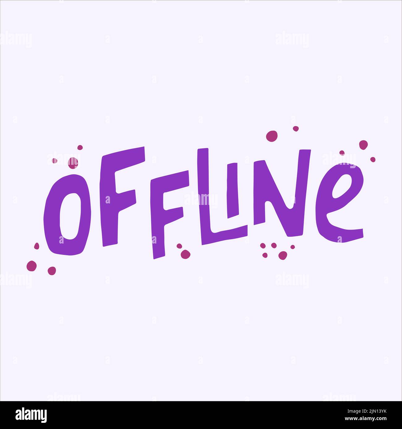 Offline - hand-drawn word. Creative lettering illustration for posters ...