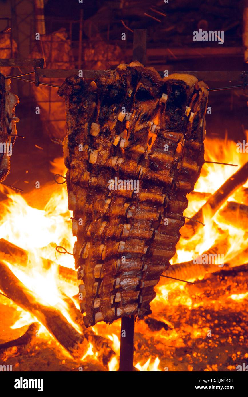 Roasted Crispy Ribs, traditional Argentinian barbecue Stock Photo - Alamy