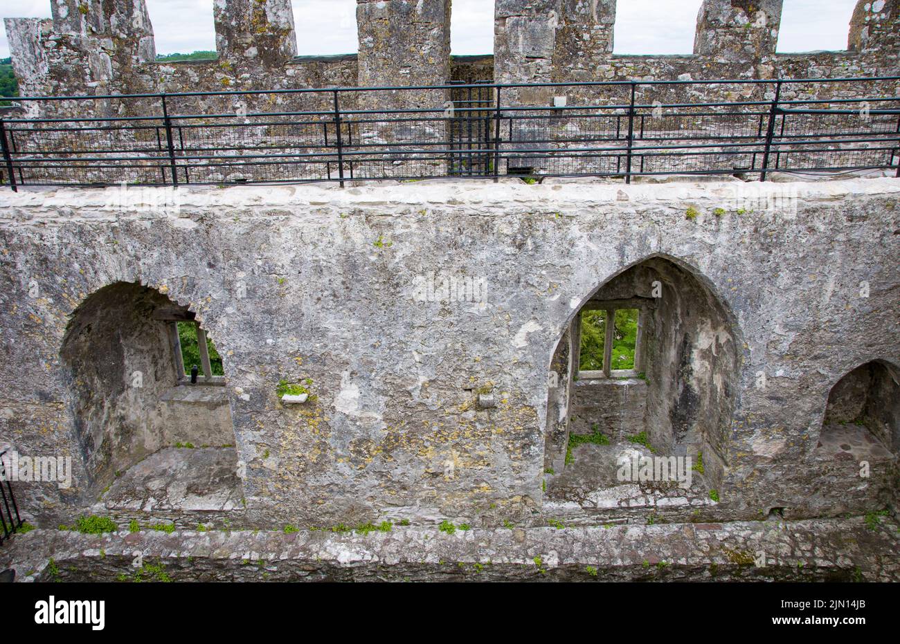 BLARNEY, IRELAND. JUNE 13, 2022. Interior view of the destroyed Blarney ...