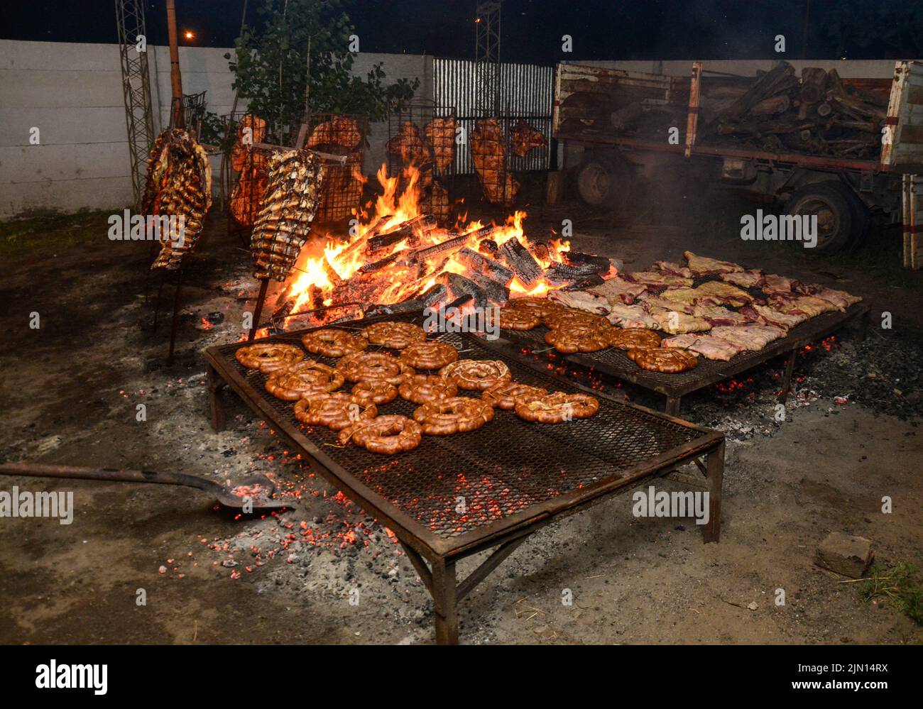 Roasted Crispy Ribs, traditional Argentinian barbecue Stock Photo - Alamy
