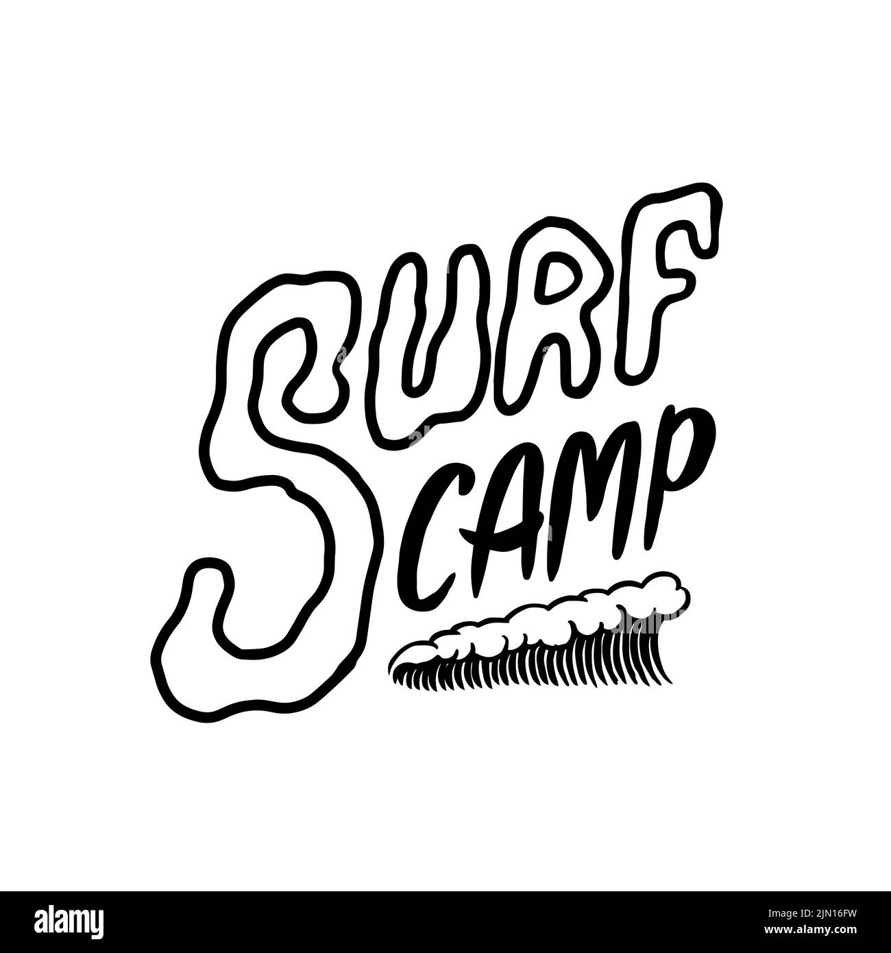 Surfing lettering sign. Summer Surf. Surface water sport. California ...