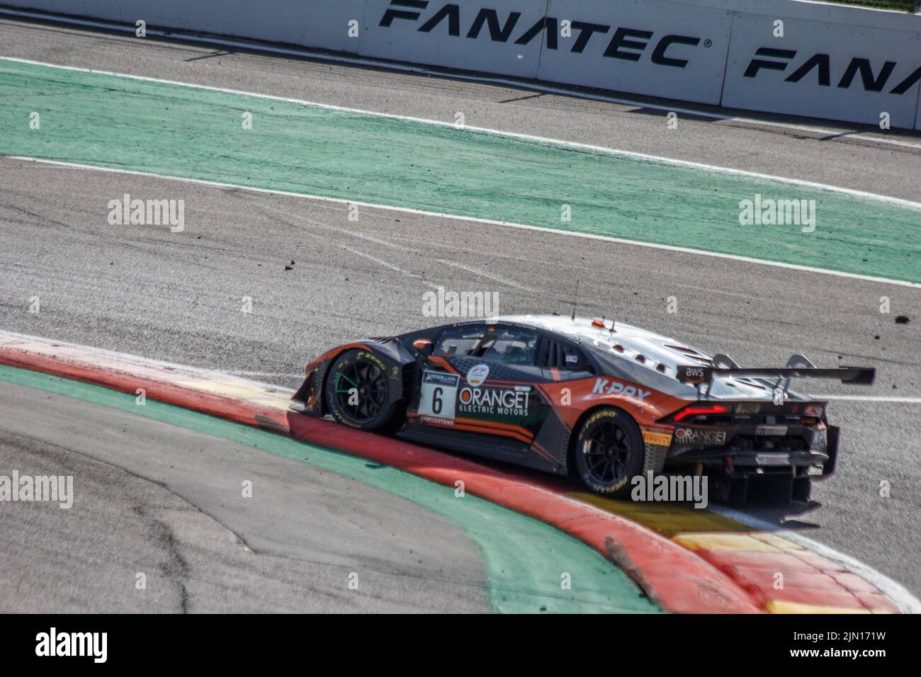 A race car on the track during Formula 1 Rolex Belgian Grand Prix 2022 ...