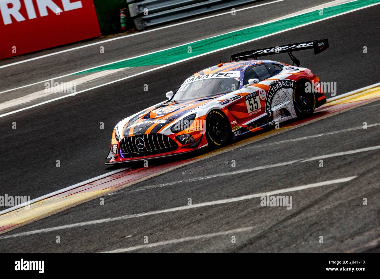 A race car on the track during Formula 1 Rolex Belgian Grand Prix 2022 ...