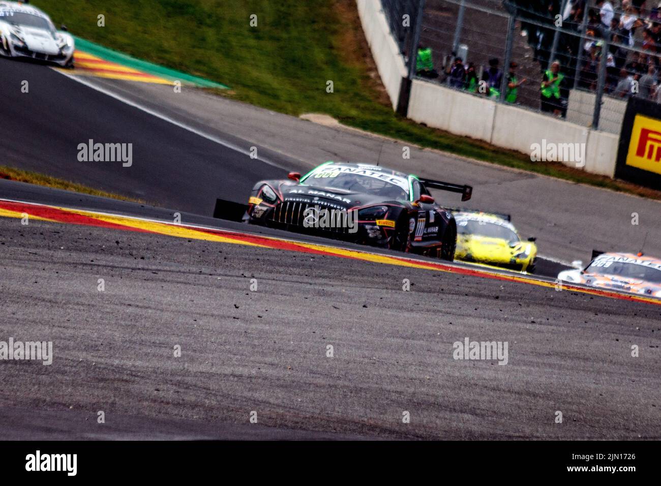 The race cars on the track during Formula 1 Rolex Belgian Grand Prix ...