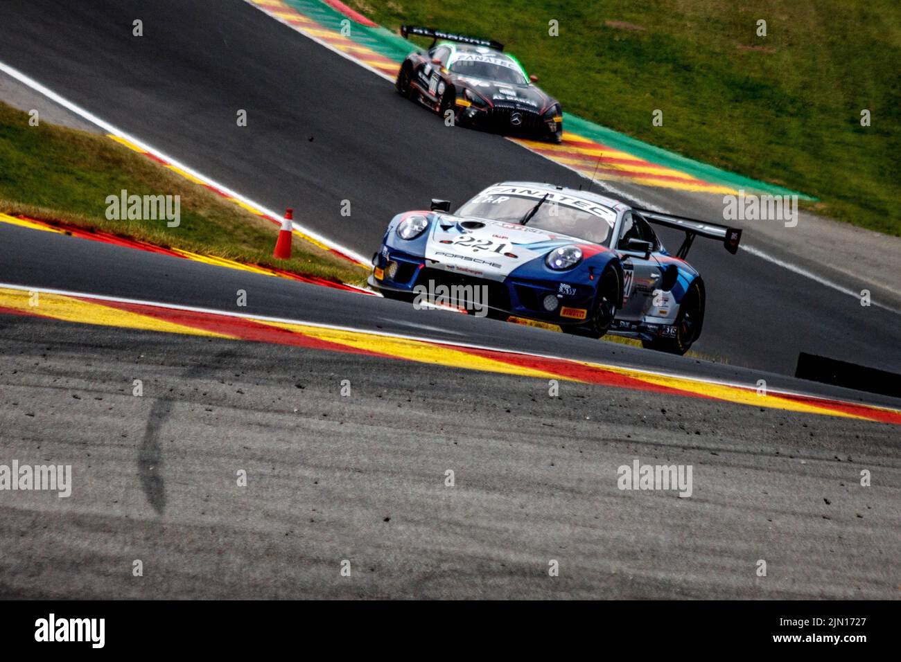 The race cars on the track during Formula 1 Rolex Belgian Grand Prix ...