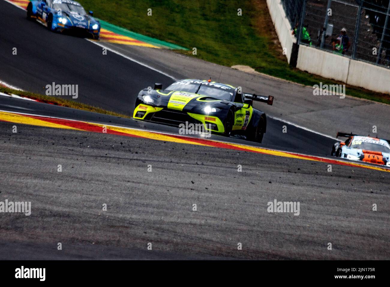 The race cars on the track during Formula 1 Rolex Belgian Grand Prix ...
