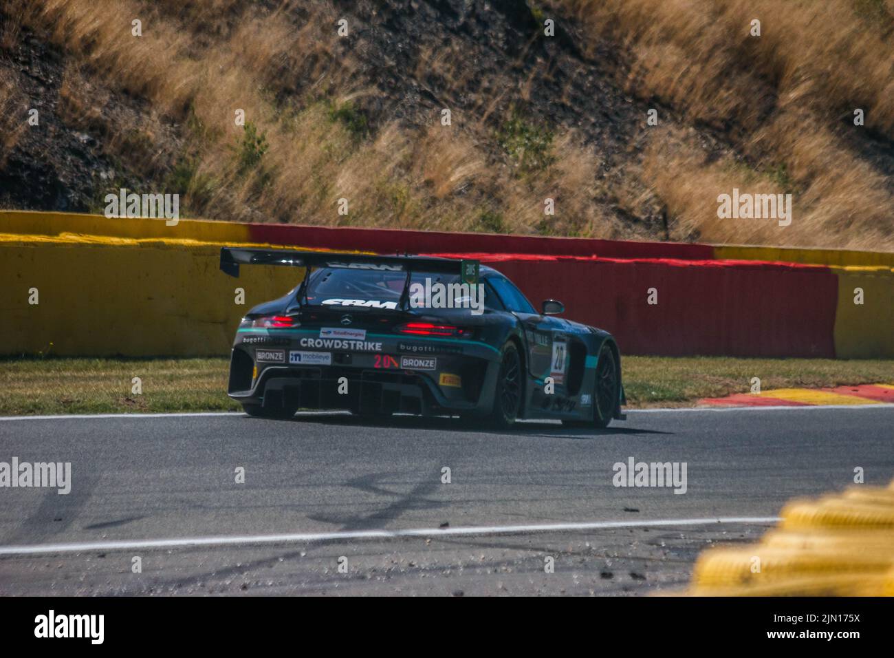 A race car on the track during Formula 1 Rolex Belgian Grand Prix 2022 ...