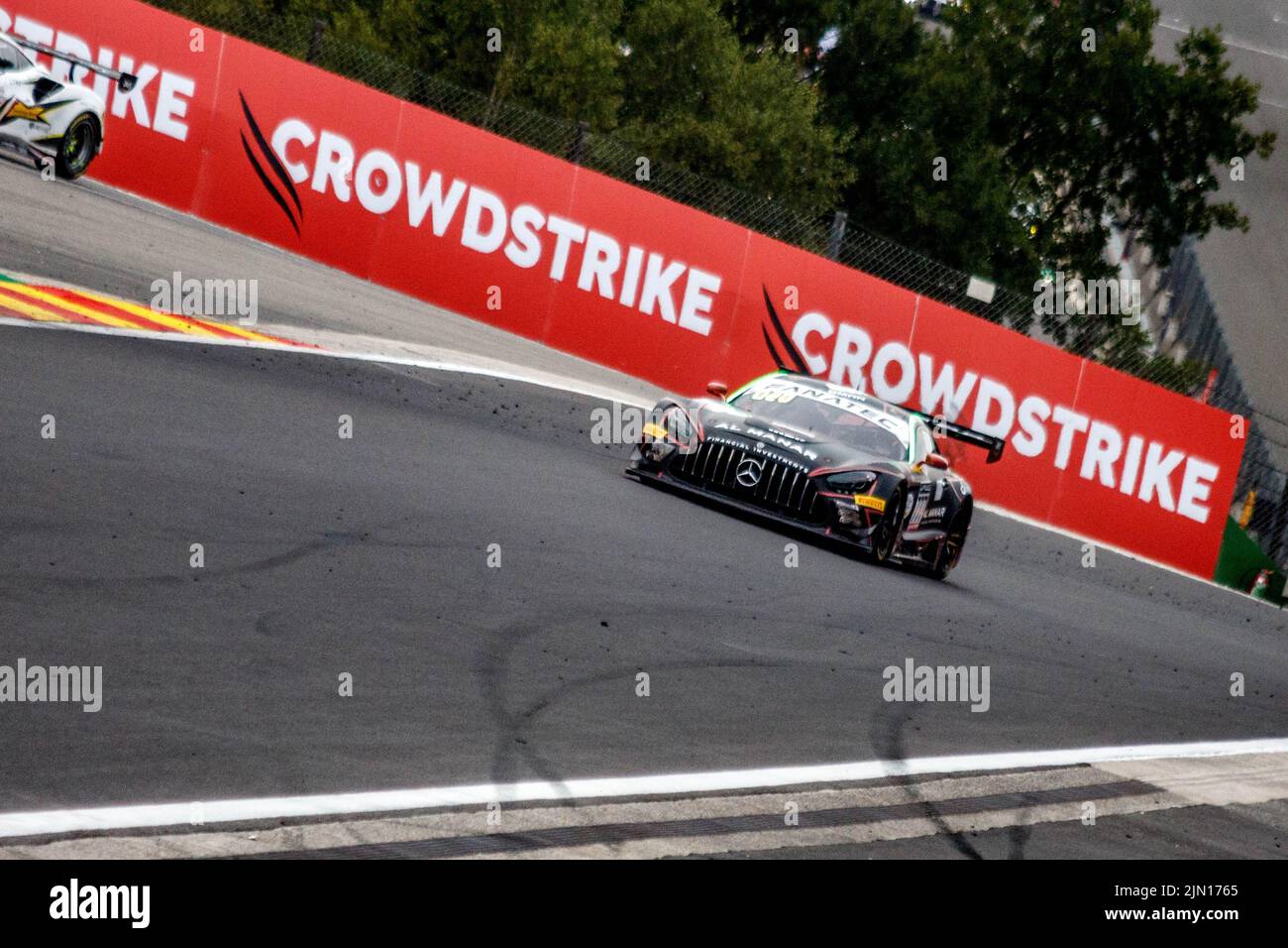 A race car on the track during Formula 1 Rolex Belgian Grand Prix 2022 ...