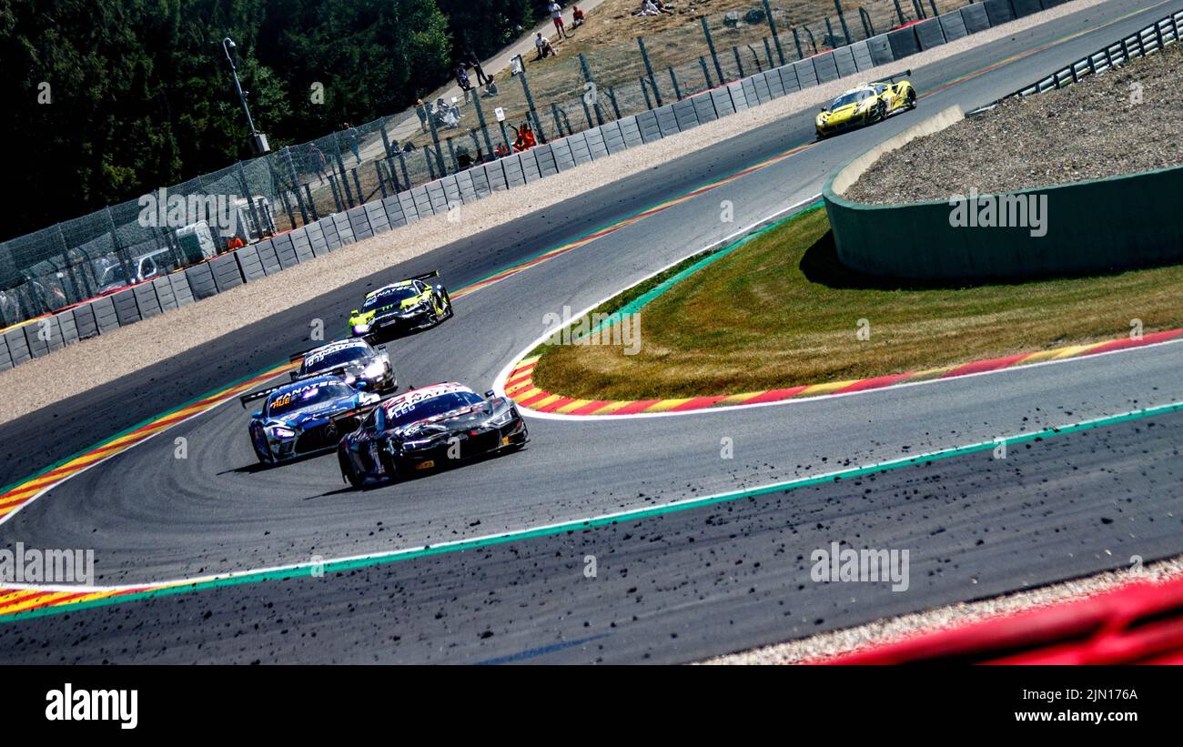 The race cars on the track during Formula 1 Rolex Belgian Grand Prix ...