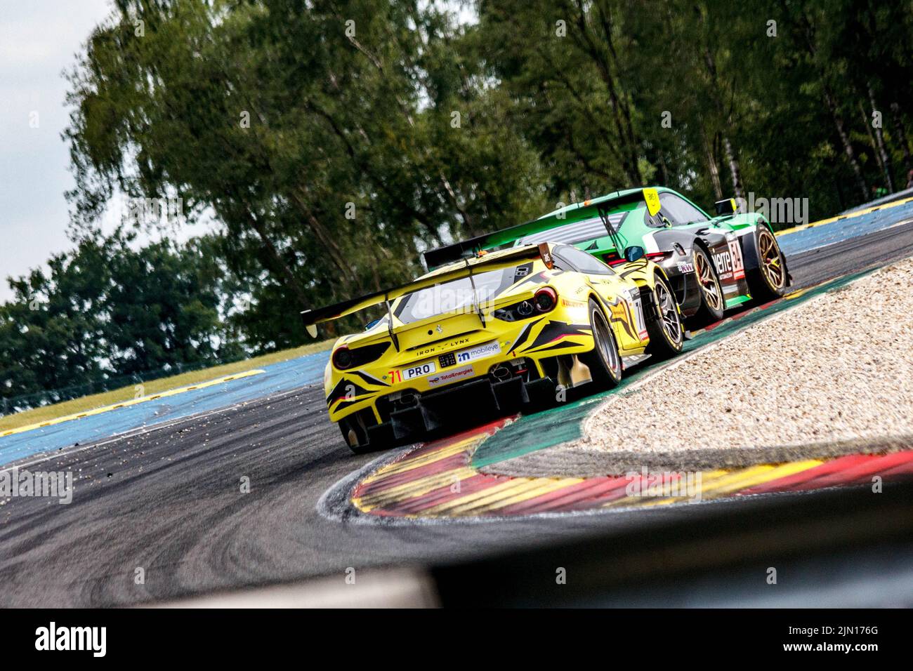 The race cars on the track during Formula 1 Rolex Belgian Grand Prix ...
