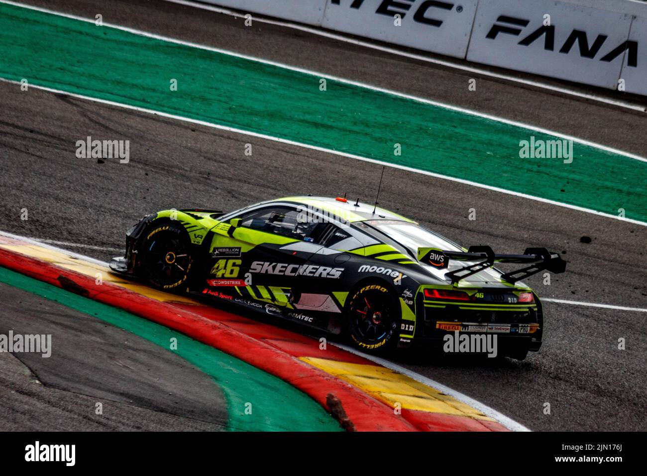 A race car on the track during Formula 1 Rolex Belgian Grand Prix 2022 ...