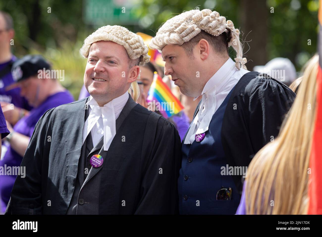 Barristers march as part of the Legal block at London Pride 2022 ...