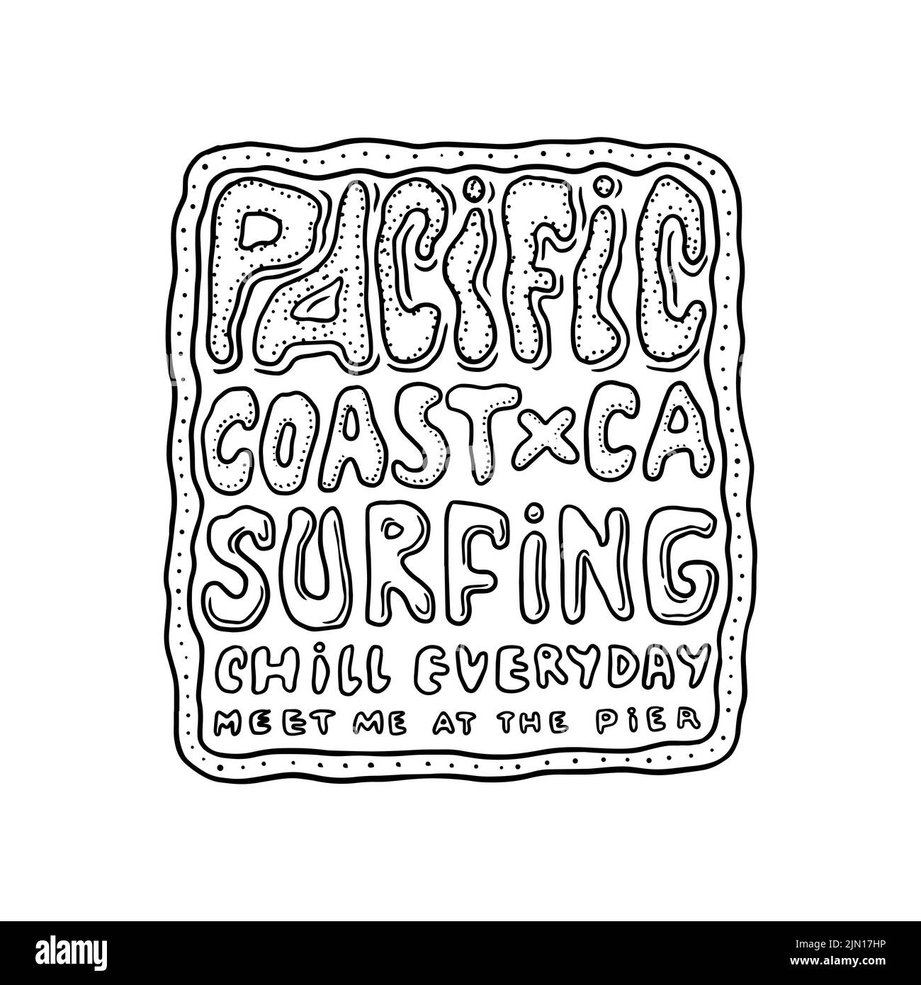 Surfing lettering sign. Summer Surf. Surface water sport. California ...