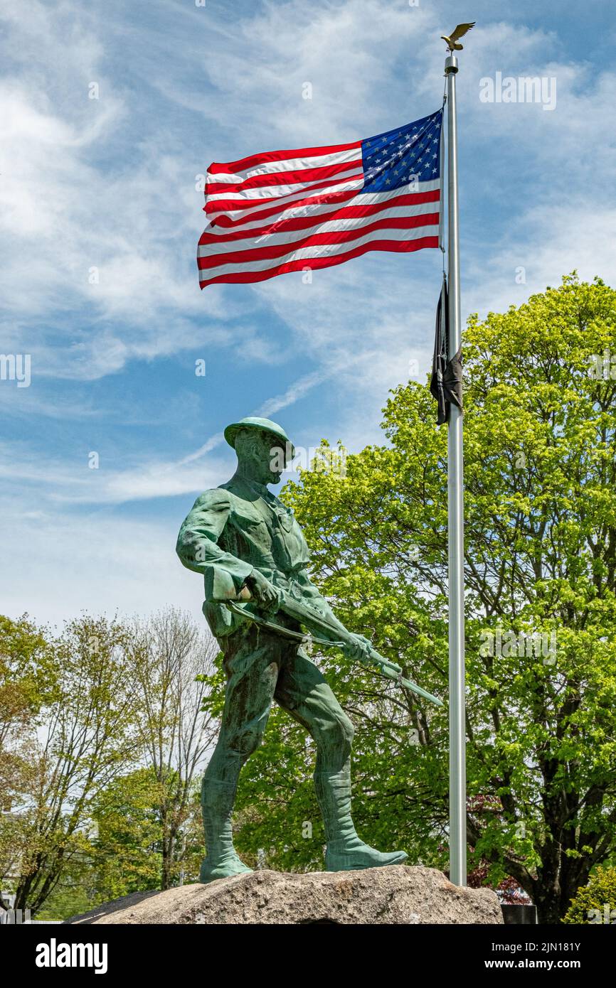 The World War I memorial on the Barre, MA Town Common Stock Photo - Alamy
